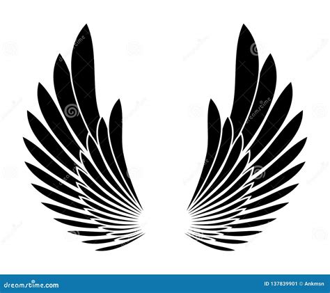 Wings Black Silhouette Tattoo Templete Design Element Stock Vector Illustration Of Pair