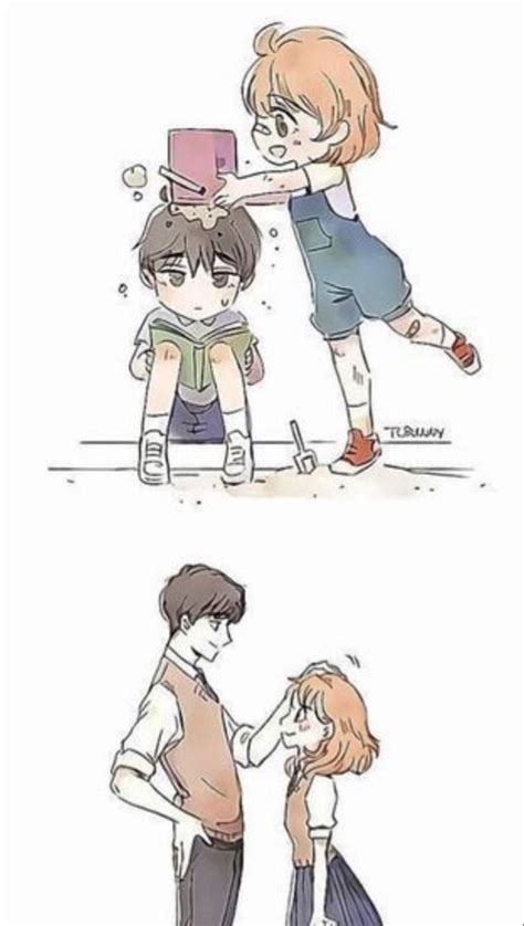 소꿉친구에서 결혼까지 가는 만화 캐릭터 일러스트 만화 귀여운 그림