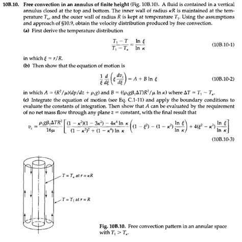 Solved 10b10 Free Convection In An Annulus Of Finite