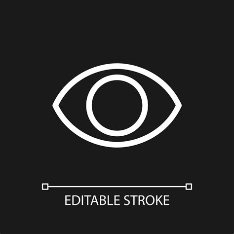 œil Pixel Parfait Blanc Linéaire Ui Icône Pour Foncé Thème Partie De Humain Corps Organe De