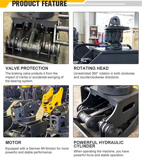 Excavator Hydraulic Rotator Log Grapple Wood Log Grab Forest Grapple