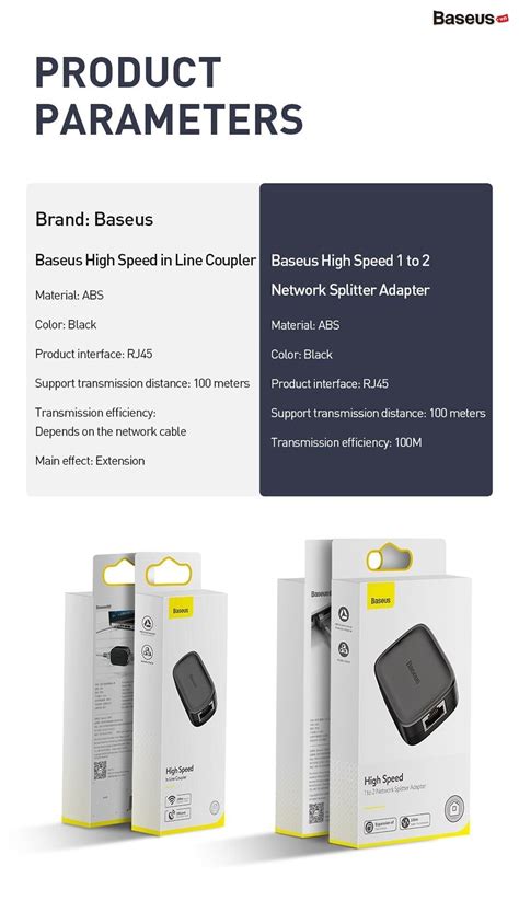 Baseus High Speed To Network Splitter Adapter Promax Studio
