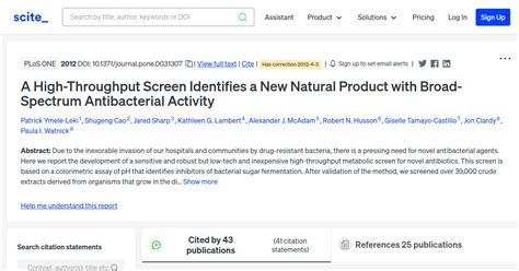 A High Throughput Screen Identifies A New Natural Product With Broad