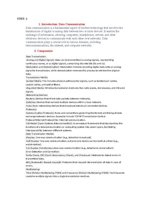 Unit 1 Cse Dcn 4th Sem Unit 1 1 Introduction Data Communication Data Communication Is A