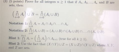 solved 3 5 points prove for all integers n 1 that if