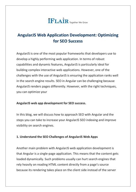 Ppt Angularjs Web Application Development Optimizing For Seo Success