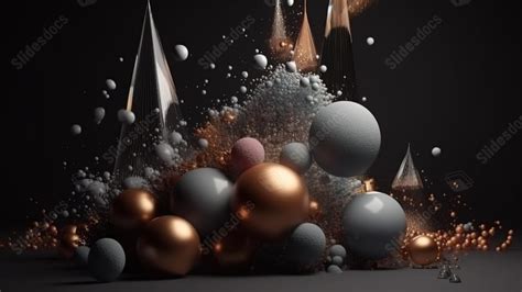Fondo Elementos Dinámicos En Movimiento Una Composición Realista En 3d De Esferas Voladoras