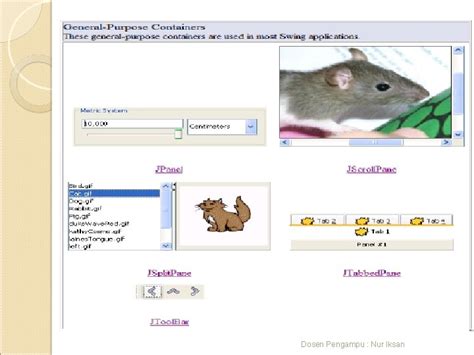 JAVA GUI Graphical User Interface Dosen Pengampu Nur