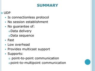 User Datagram Protocol Udp PPTX