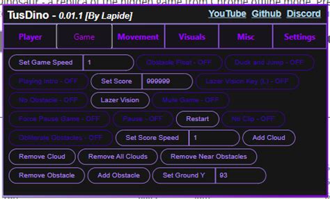GitHub Nonumbershere TusDino Chrome Dino Mod Menu 1 The Best And Most Advanced Mod Menu