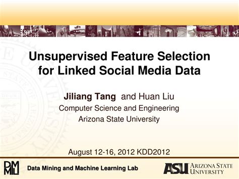 ppt unsupervised feature selection for linked social media data