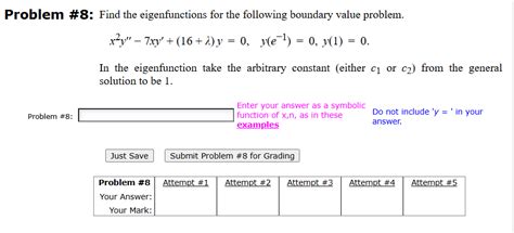 Solved Problem 8 Find The Eigenfunctions For The Following
