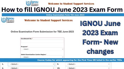 June Exam Form Ignou Printable Forms Free Online