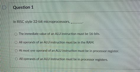 Solved Question In RISC Style Bit Microprocessors Chegg