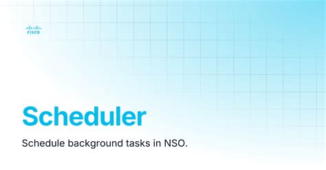 Scheduler Cisco Crosswork Nso Documentation