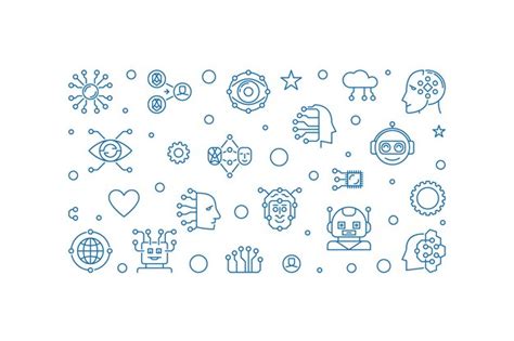 Ai Y Neural Network Digital Face Concepto Línea Horizontal Banner