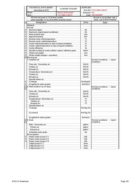 dts clinker cooler data sheet pdf pump electric motor