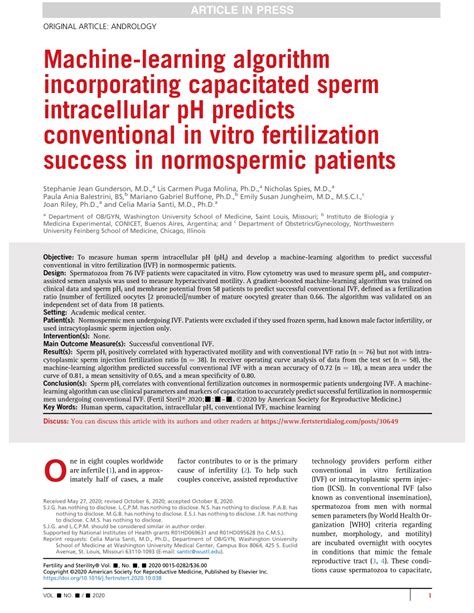 Pdf Machine Learning Algorithm Incorporating Capacitated Sperm