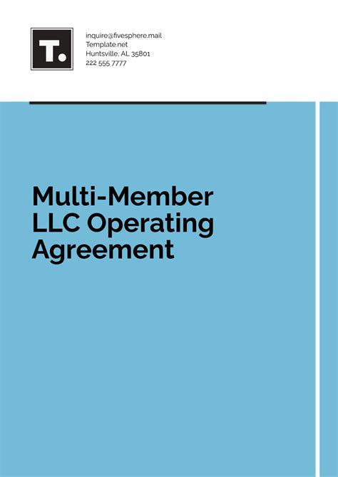Free Multi Member Llc Operating Agreement Template To Edit Online