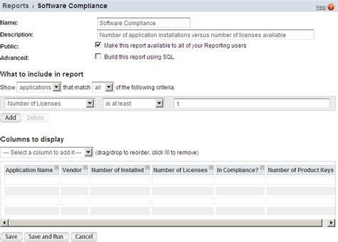 report to show software compliance spiceworks support spiceworks