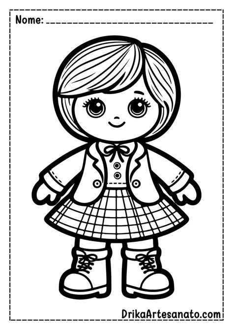 50 Desenhos De Boneca Para Colorir Grátis Em Pdf