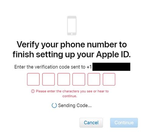 Error At SMS Verification Code For New De Apple Community