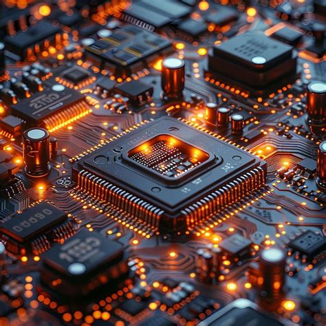 Premium Photo Advanced Microprocessor Closeup On Circuit Board