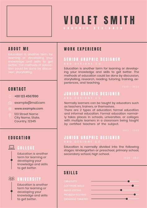 Feminine CV Editable Template Resume Premium Editable Template Rawpixel