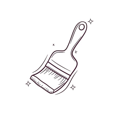 손으로 그린 페인트 브러시 낙서 벡터 스케치 그림 프리미엄 벡터