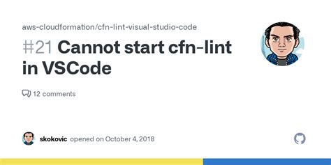 Cannot Start Cfn Lint In VSCode Issue 21 Aws Cloudformation Cfn