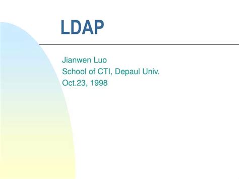 PPT LDAP PowerPoint Presentation Free Download ID 4705650