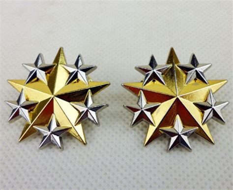 Pair Us Army General Officer Six Star Rank Badge Pin Insignia D1016 Ebay