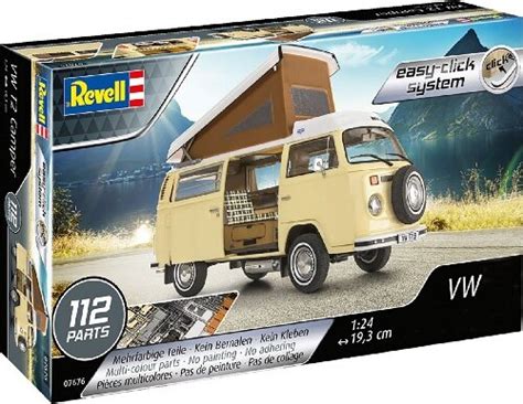 Revell Vw T2 Camper Bil Byggesæt 124 Easy Click 07676 Se