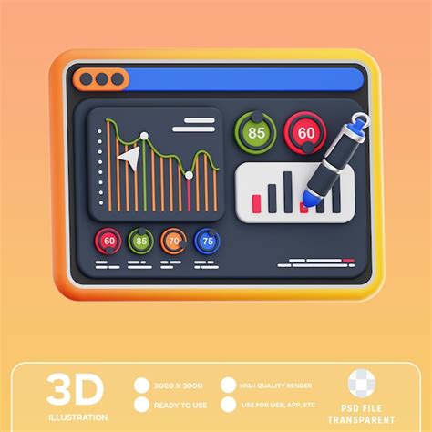 Premium Psd Psd Data Analytics 3d Illustration