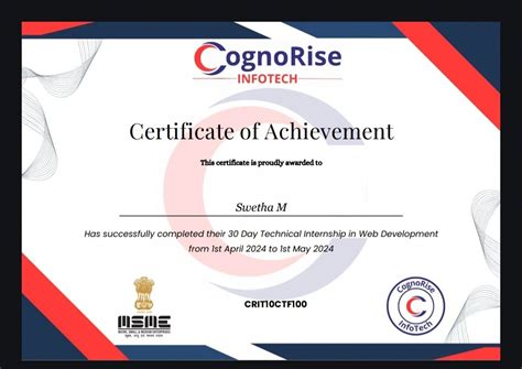 Swetha Muruganantham On Linkedin Internship Webdev