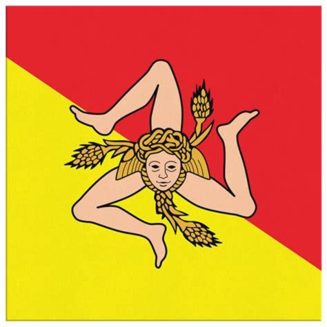 Sicilian Flag Wall Art Canvas Sicily Coat Of Arms Sicily Italy
