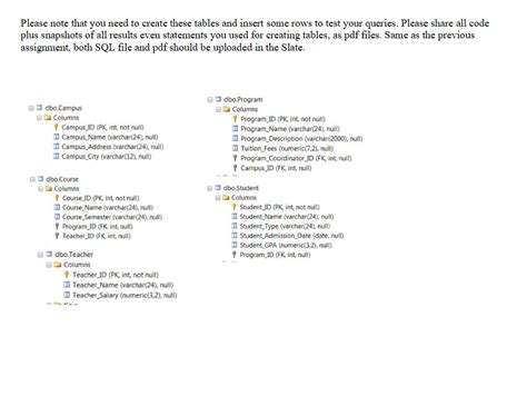 Solved I Need Schema So Give Me Code For Thatplease Note