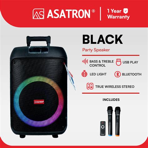 Jual Asatron Black 12 Inch Bluetooth Party Speaker Shopee Indonesia
