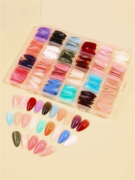 أظافر اصطناعية طويل لوز لون مختلطة 576قطع شي إن Fake Nails Nails