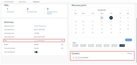 backup folders vm with plan community