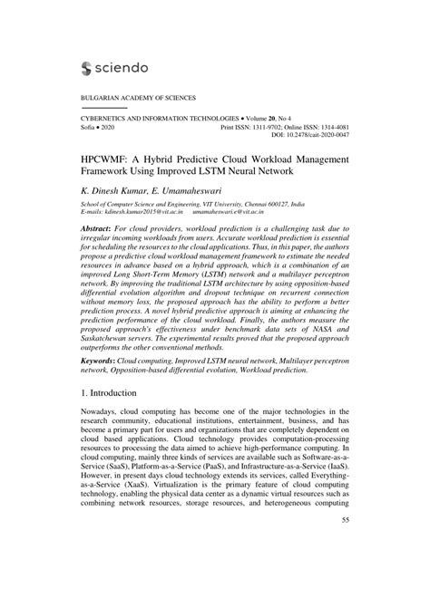 Pdf Hpcwmf A Hybrid Predictive Cloud Workload Management Framework