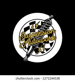 Suspension Badge Autowork Logo Vintage Stock Vector Royalty Free