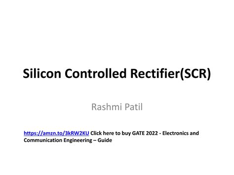 Silicon Controlled Rectifierscr Ppt
