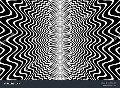 Wavy Lines Symmetrical Pattern Abstract Black Stock Vector Royalty Free 2421728127 Shutterstock