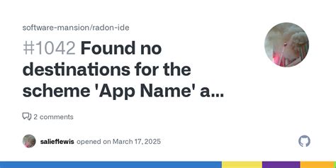 Found No Destinations For The Scheme App Name And Action Build · Issue 1042 · Software