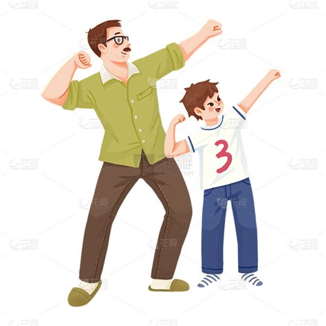 卡通感父亲节父子元素贴纸