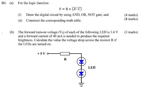 Solved A For The Logic Function Fba⋅c I Draw The