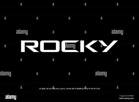 Modern Strong Futuristic Alphabet Display Font Vector Branding Sans Serif Typeface Stock Vector