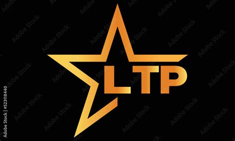 LTP Golden Luxury Star Icon Three Letter Logo Design Vector Template Royal Logo Luxury Logo