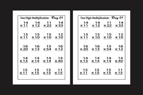 Math Two Digit Multiplication Worksheets Graphic By Creative Design Expert · Creative Fabrica